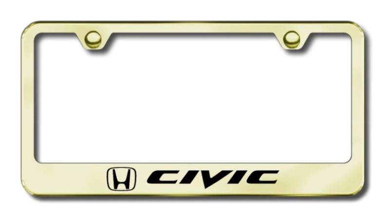 Find Honda Civic Engraved Gold License Plate Frame -Metal Made in USA ...