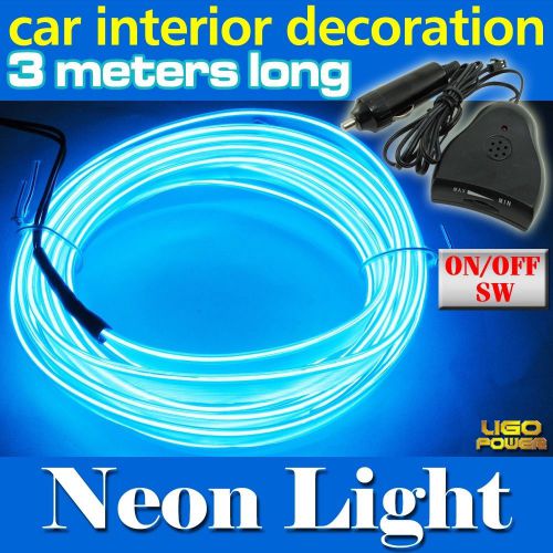 Sell 3M Blue Flexible Neon Light Glow EL-Wire Rope Car Party Strip ...