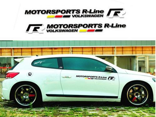 Sell 2Pcs Black Motorsports R-Line R Vip Car Waist Line Racing Decals ...