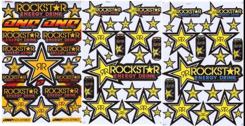 Sell New Rockstar Energy Motocross ATV Racing stickers/decals 3 sheets ...