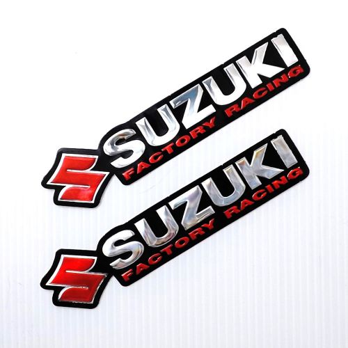Sell 2PC. RED SUZUKI FACTORY RACING DECALS REFLECTIVE STICKER DIE-CUT ...