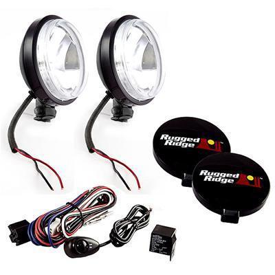 Sell Rugged Ridge Halogen Off-Road Lights 100W Round 6" Dia Clear Lens ...