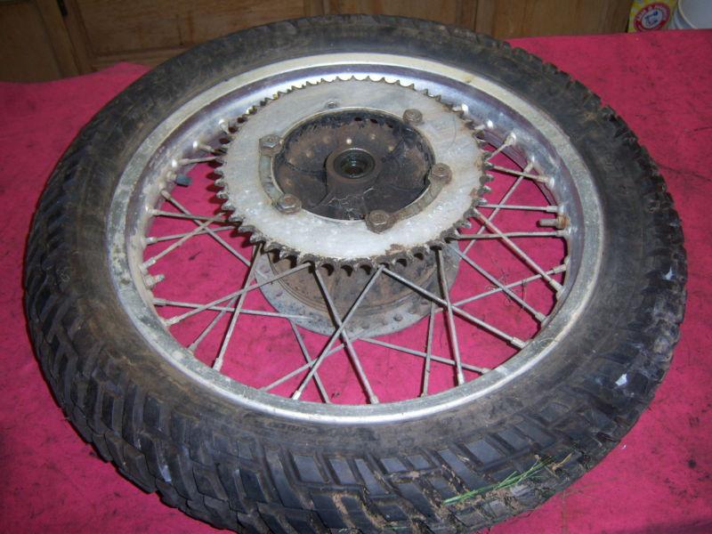 Purchase 76 YAMAHA TT500 TT 500 REAR RIM WHEEL TIRE SPROCKET BRAKE HUB ...