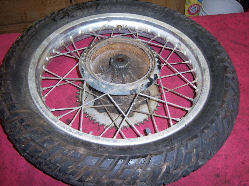 Purchase 76 YAMAHA TT500 TT 500 REAR RIM WHEEL TIRE SPROCKET BRAKE HUB ...