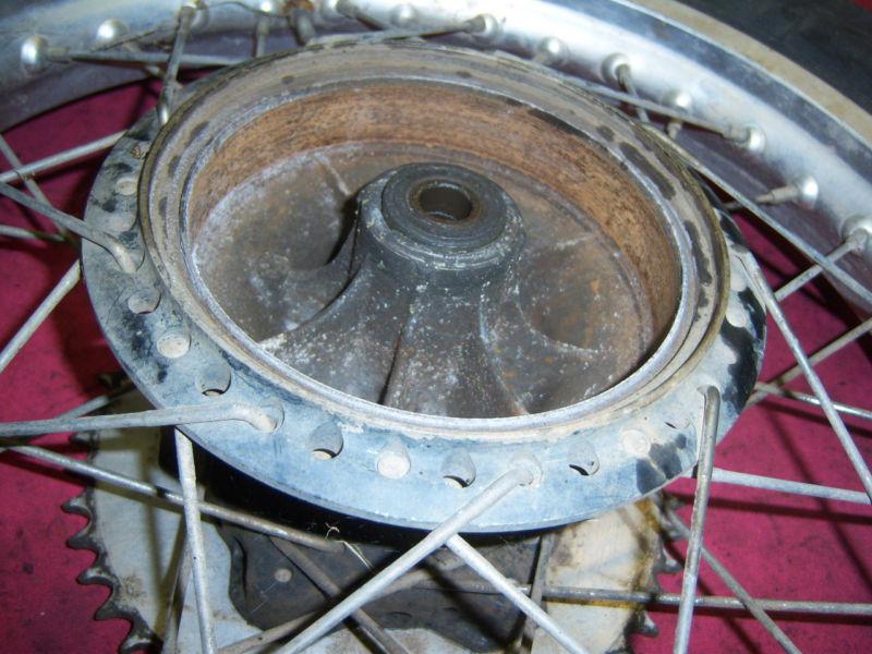Purchase 76 YAMAHA TT500 TT 500 REAR RIM WHEEL TIRE SPROCKET BRAKE HUB ...