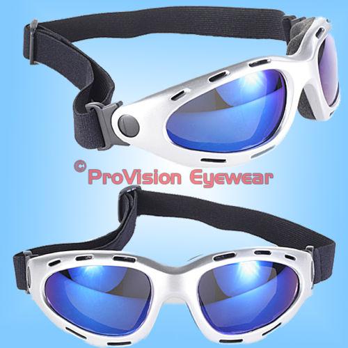 Buy Blue Mirrored Lenses Foam Padded Motorcycle Biker ATV Boating ...