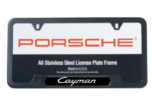 Buy New Genuine Porsche Cayman License Plate Frame Black Stainless ...