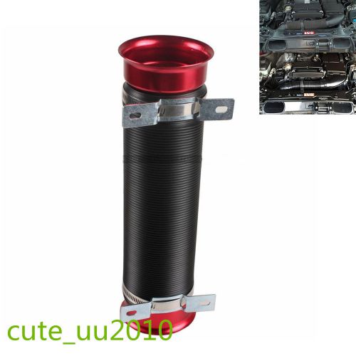 Buy Universal Car Red 3" Multi Flexible Cold Air Intake Pipe Inlet Hose ...
