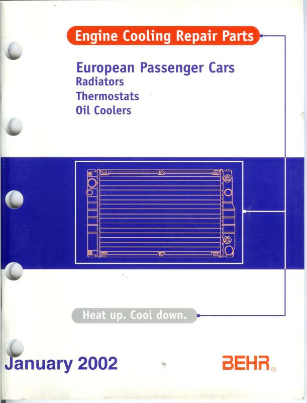 Buy 2002 BEHR Engine Cooling Repair Parts Catalog Radiators Thermostats ...