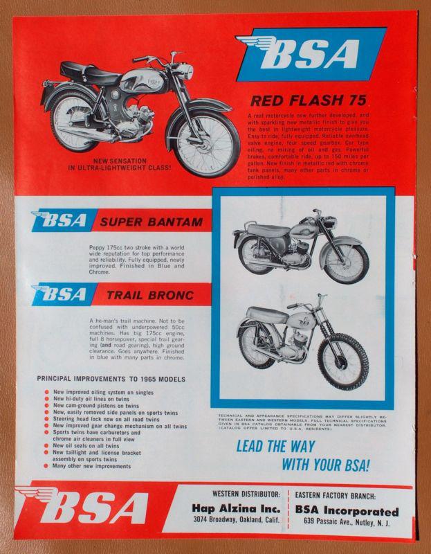 Buy 1267 1965 BSA Motorcycles Model Line Magazine Pull Out Centerfold ...