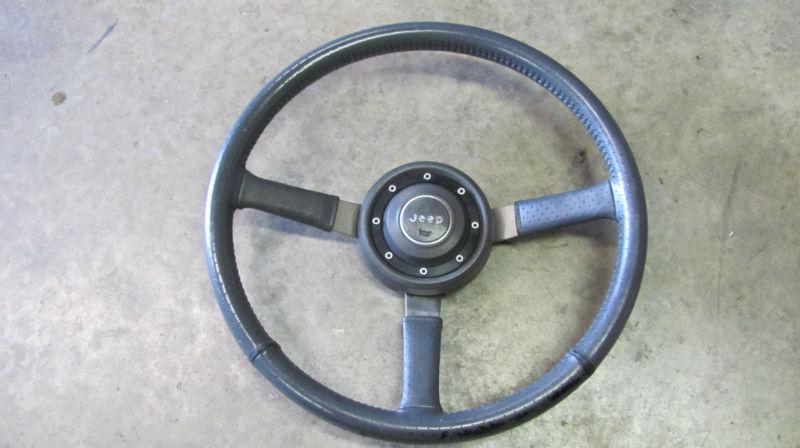 Find JEEP CHEROKEE STEERING WHEEL OEM LEATHER 3 SPOKE WAGONEER CJ YJ ...
