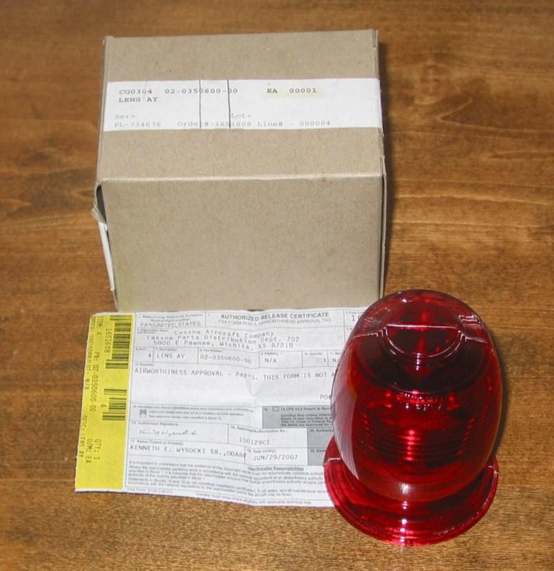 Find CESSNA / WHELEN - TAIL BEACON LENS (RED) NEW IN BOX W/ YELLOW TAG ...