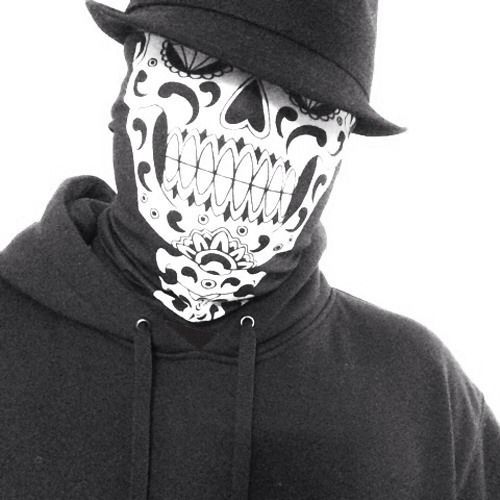 Find La Muerte Sugar Skull Tube Face Mask Zombie Skin Cod Skeleton Neck ...