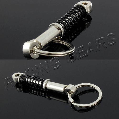 Find JDM Mini Black Coil Over Spring Silver Shock Style Key Chain Ring ...