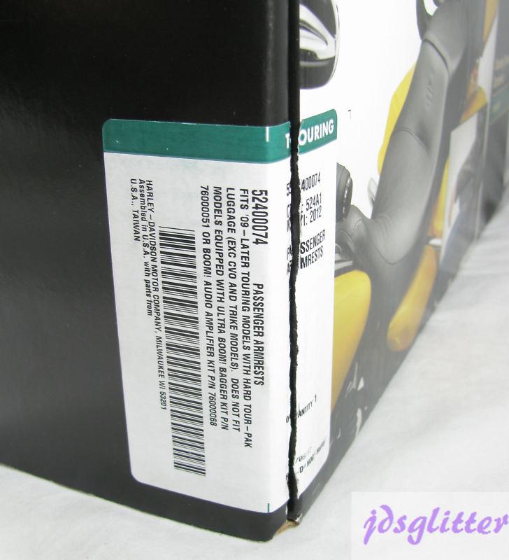 Find Harley-Davidson Tour-Pak Passenger Armrests 52400074 NEW in Howell ...