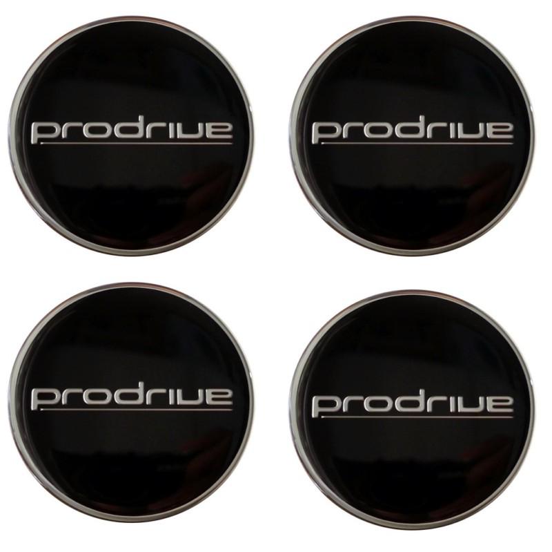 Sell SET OF 4 BLACK PRODRIVE WHEEL CENTRE CAP EMBLEMS BADGES 55mm ...
