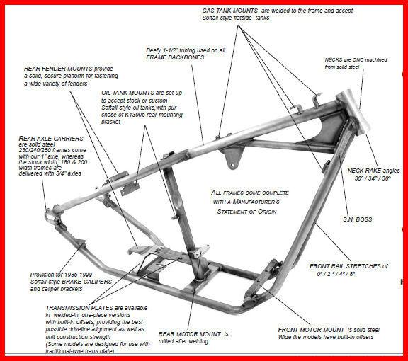 Purchase KRAFT TECH RIGID 180/200 FRAME HARLEY CHOPPER BOBBER ...