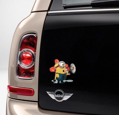 Purchase 12*11CM Fireman Car stickers Minions Despicable Me Reflective ...