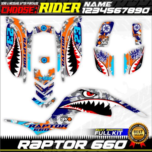 Purchase yamaha raptor 660 kit graphics decals stickers atv wrap quad ...