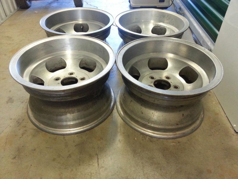 Purchase VINTAGE SET OF ALUMINUM SLOT MAG RIMS. 15X8: 5LUG: CHEVY/FORD ...