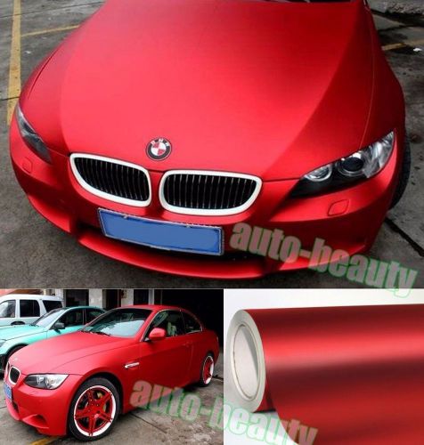 Buy Sample 8cm x 12cm Car Metallic Matte Chrome Red Satin Vinyl Wrap ...