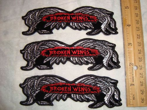 Buy 6 sew on/iron on patches-3 BROKEN WINGS-3 CHOPPERS TIL YOU DIE in ...