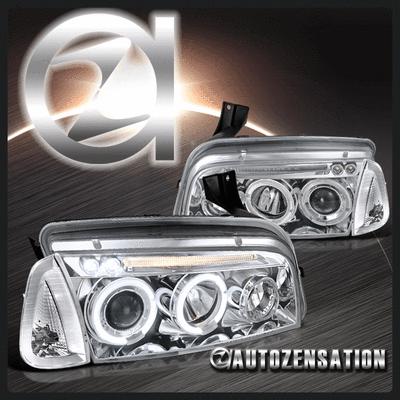 Buy 05-10 Charger Clear Led Halo Projector Headlights & Chrome Corner ...