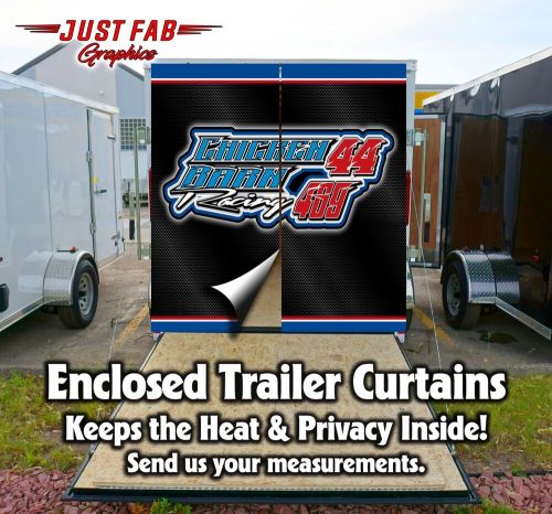 Buy Custom Race Team Racing Enclosed Trailer Rear Door Vinyl Curtains ...