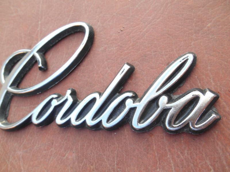 Buy Chrysler CORDOBA Chrome Script Emblem Driver Quality in Livonia ...