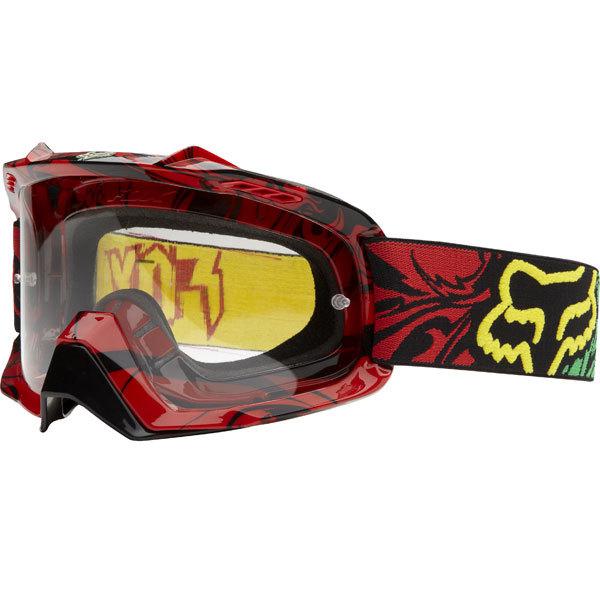 Buy Fox Racing AIRSPC ENCORE RASTA Goggles with Clear Lens ATV MX Off ...