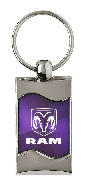 Buy Dodge Ram Purple Rectangular Wave Metal Key Chain Ring Tag Key Fob ...