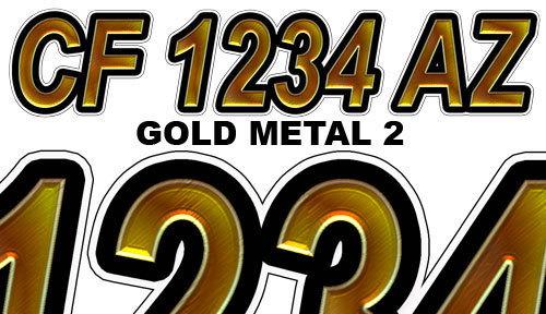 Find GOLD BEVELED 2 Boat Registration Numbers PWC Decals Stickers ...