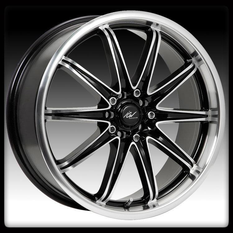 Find 18X7.5 ICW RACING 214MB TSUNAMI 5X100 5X4.5 WRX RSX BLACK MACHINED ...