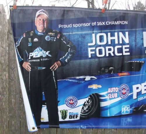 Find John Force 16X NHRA Drag Racing Track Event Banner Flag Ad Peak ...