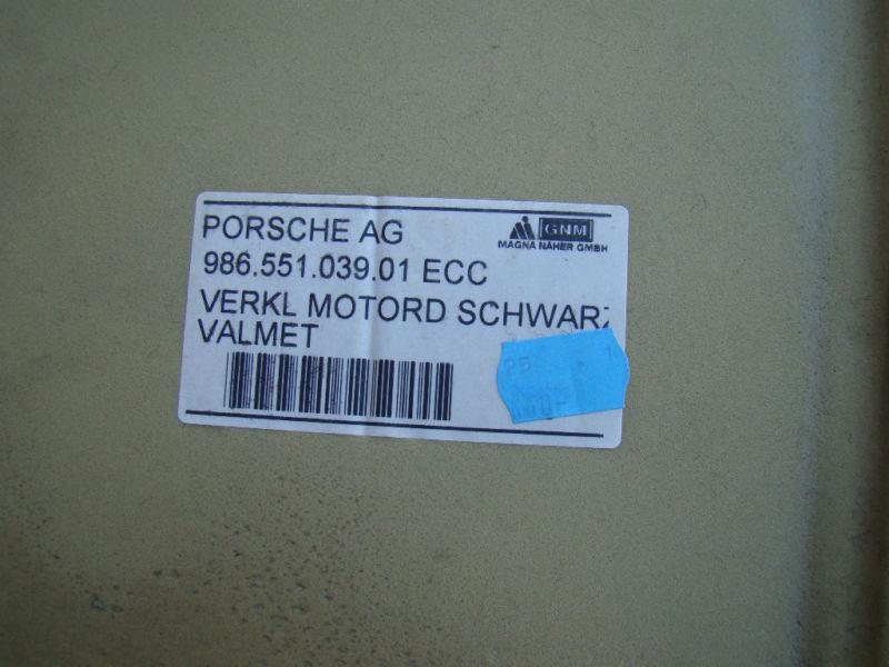 Find PORSCHE OEM EQUIPMENT 986 BOXSTER BLACK CARPET ENGINE LID COVER ...