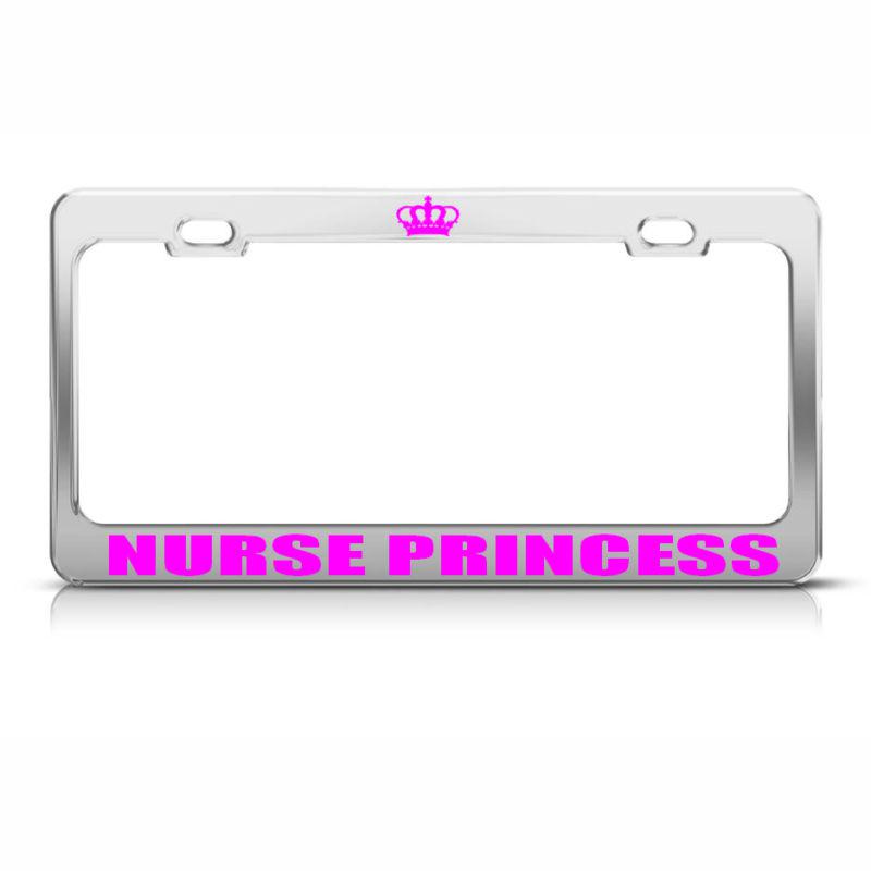 Sell NURSE PRINCESS LICENSE PLATE FRAME HEAVY METAL CHROME GIRLY ...