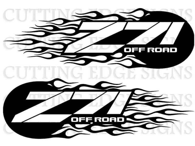 Sell Custom Chevrolet/GMC Z71 Off Road Flame Vinyl Decals Set of 2 ...