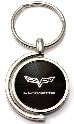 Purchase Black Chevy Corvette C6 Logo Brushed Metal Round Spinner ...