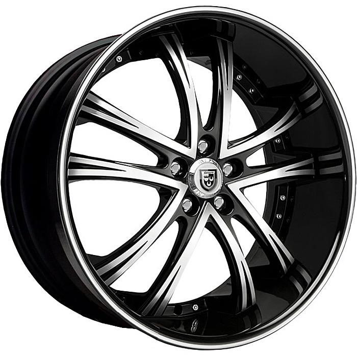 Purchase 26" Lexani LSS-55 Wheel SET 26x10 Black Machined w/ Black Lip ...