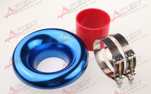 Buy New 3" Blue Ram Cold Air Compressor Intake Inlet Velocity Stack ...