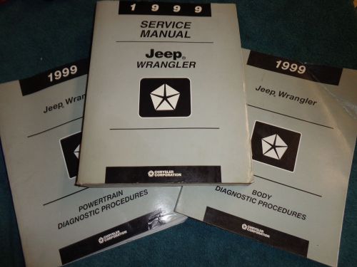 Buy 1999 JEEP WRANGLER SHOP MANUAL SET / 3 ORIGINAL SERVICE BOOKS in ...