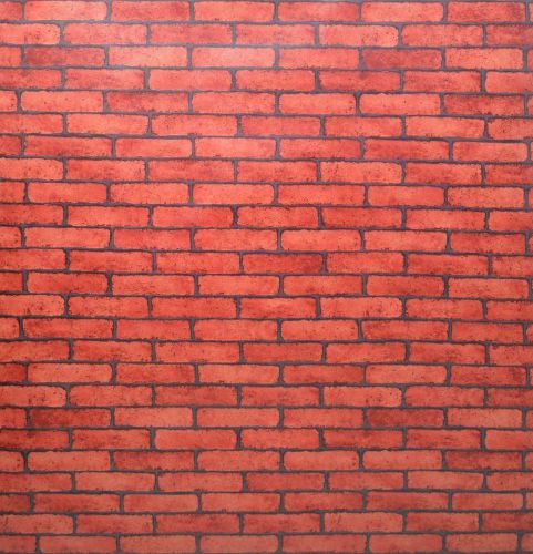 Buy Natural stacked stone brick vinyl adhesive 10ft x 42" wallpaper red ...