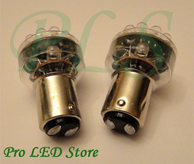 Buy Two Pcs 1157 1016 1152 Super Green 24 LED BAY15D Turn Signal Brake ...