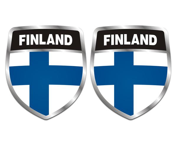 Buy Finland Flag Shield Decal SET 3"x2.5" Finnish Vinyl Car Bumper ...