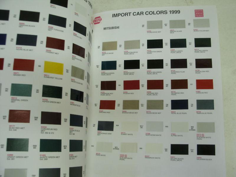 Buy 1999 Napa MARTIN SENOUR AUTOMOTIVE Color Directory- import cars in ...
