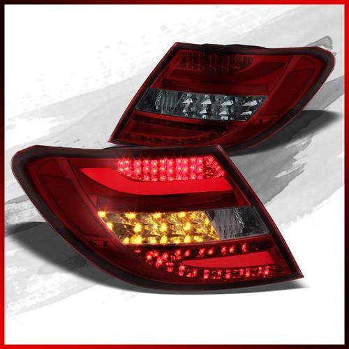 Purchase 08-10 Benz W204 C-Class Red Smoked Led Tail Lights W/Built-In ...
