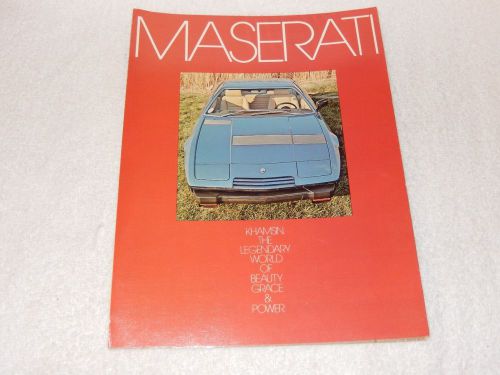 Purchase Maserati Khamsin Sales Brochure Pamphlet in Phoenix, Arizona ...