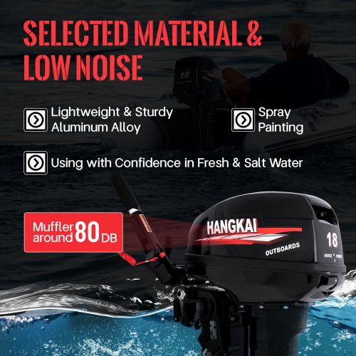 Purchase 18 HP 2 Stroke HANGKAI Outboard Motor Fishing Boat Engine Water Air Cooling in Chino ...