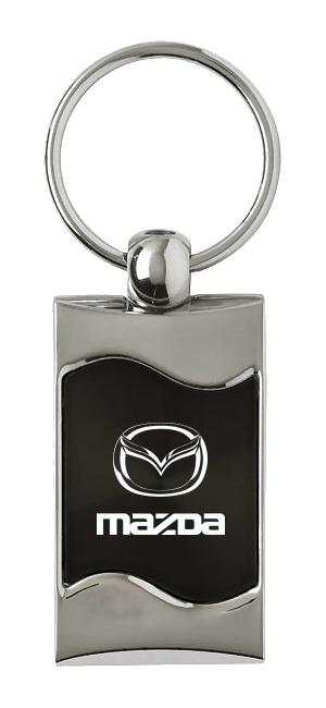 Purchase Mazda Black Rectangular Wave Metal Key Chain Ring Tag Key Fob ...