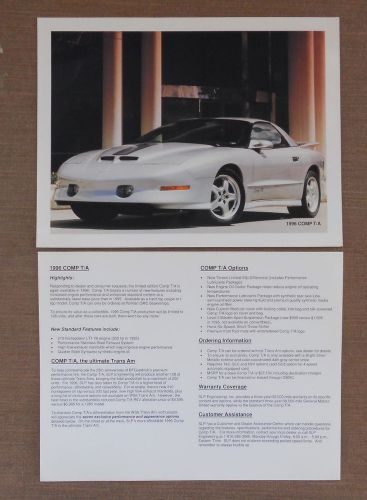 Find Original 1996 Pontiac Comp T/A Dealer Advertising Brochure Trans ...